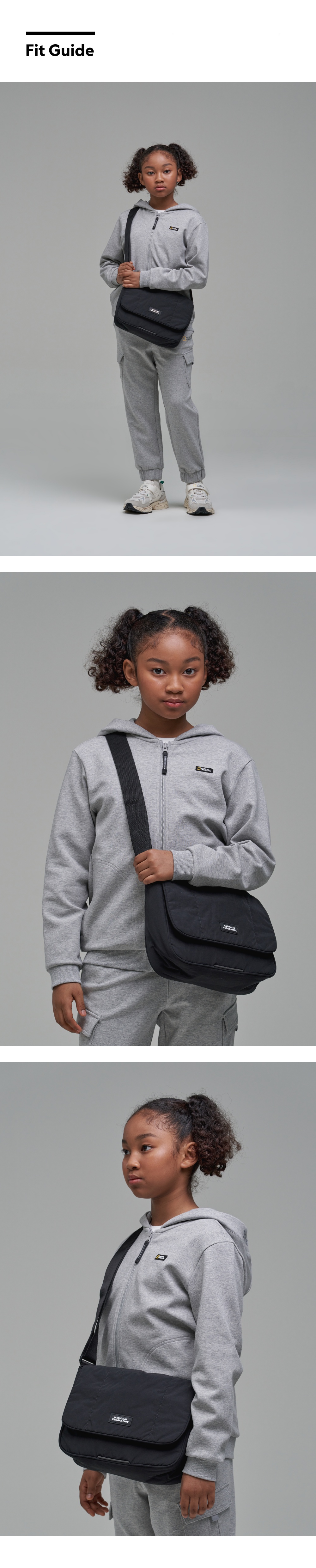 내셔널지오그래픽 키즈 K234KCR130 패디드메신저백 BLACK- KIDIKIDI